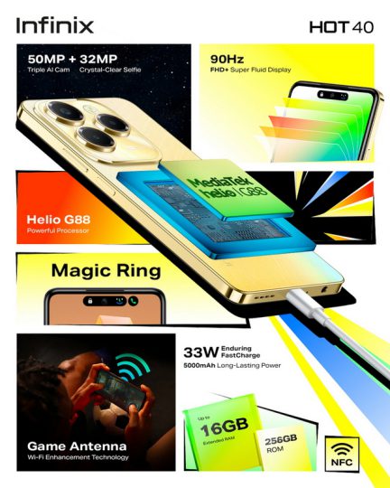 Infinix HOT 40 Series หน้าจอ 120Hz ชิป Helio G99 กล้อง 108MP ชาร์จไว ...